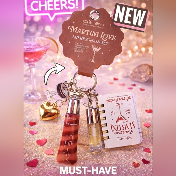 Accessories | Martini Love Lip Keychain Set Clavi Gloss Lip Oil Mini ...